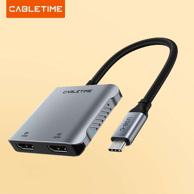 Jual USB C to Dual HDMI DP Hub 4K 8K USB PD 100W Adapter Converter ...