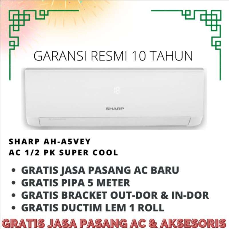 Promo AC SHARP AH-A5VEY 1/2 PK FREON R32 Diskon 33% di Seller Farwa ...