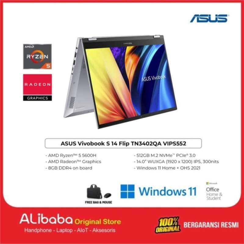 Jual ASUS TN3402QA-VIPS552 AMD RYZEN 5-5600H 8GB/512GB/14 WIN 11+OHS di Seller Alibaba Original ...
