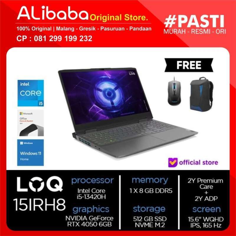 Jual Lenovo Loq 15irh8 82xv008hid I5-13420 8gb 512gb Rtx4050-6gb Win11 ...