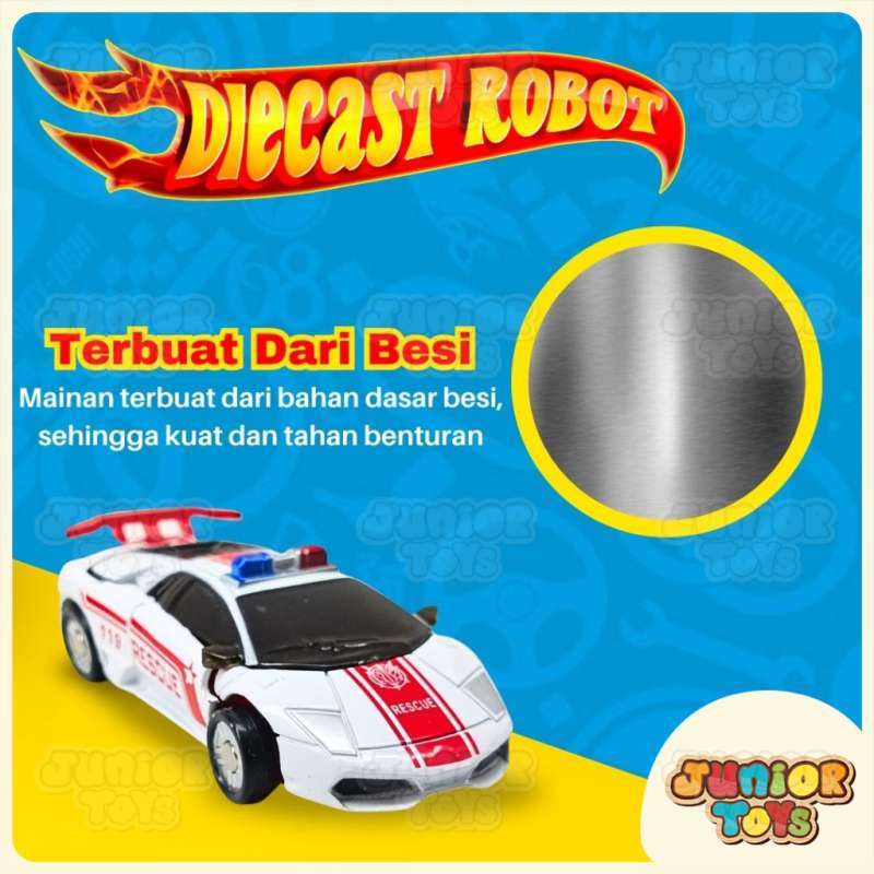 Jual Mainan Robot Anak DieCast Mobil Besi Transformer Mobilan Berubah ...