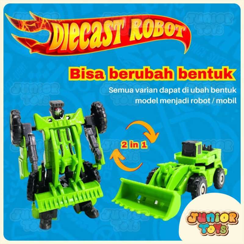 Jual Mainan Robot Anak DieCast Mobil Besi Transformer Mobilan Berubah ...