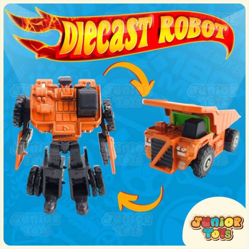Jual Mainan Robot Anak DieCast Mobil Besi Transformer Mobilan Berubah ...