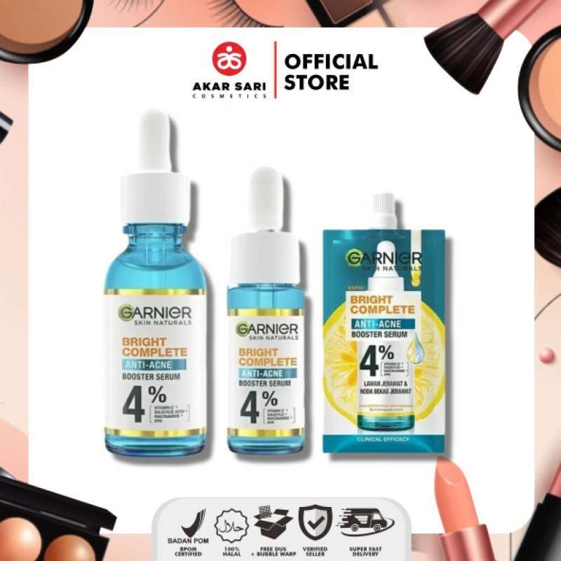 Jual GARNIER BRIGHT COMPLETE ANTI ACNE BOOSTER SERUM - Sachet 7,5 ml | 15 ml | 30 ml di Seller ...