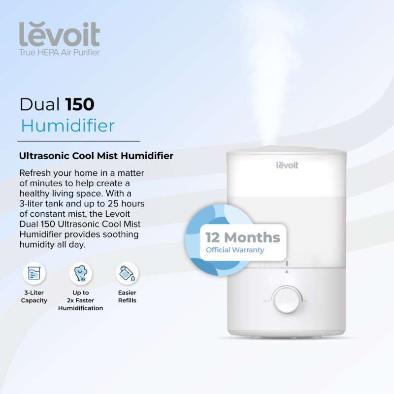Jual Levoit Dual 150 Ultrasonic Cool Mist Humidifier Usa Original Di ...
