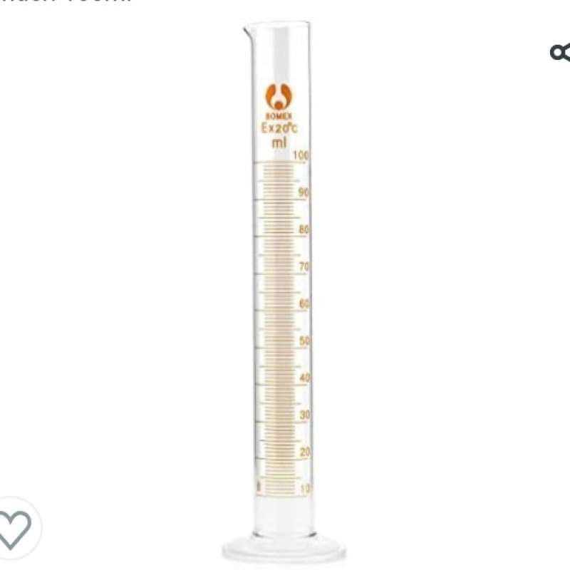 Promo GELAS UKUR KACA 100 ML. MEASURING CYLINDER 100 ML. BOMEX Diskon ...