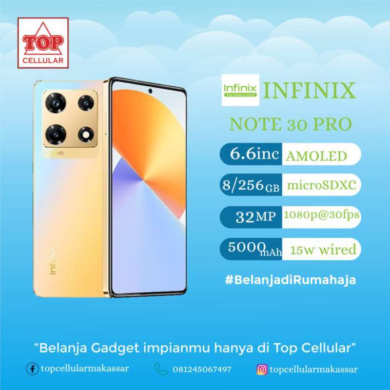 Jual INFINIX NOTE 30 PRO [8/256 GB] GARANSI RESMI di Seller TOP Cellular Makassar Instore ...