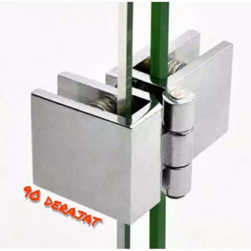Promo Engsel Jepit KACA ke KACA 90 Derajat Engsel Kaca Pintu Lemari ...