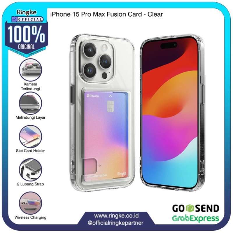 Promo Ringke iPhone 15 Pro Max Fusion Card Clear Softcase Tipis Casing Armor Diskon 13% di ...