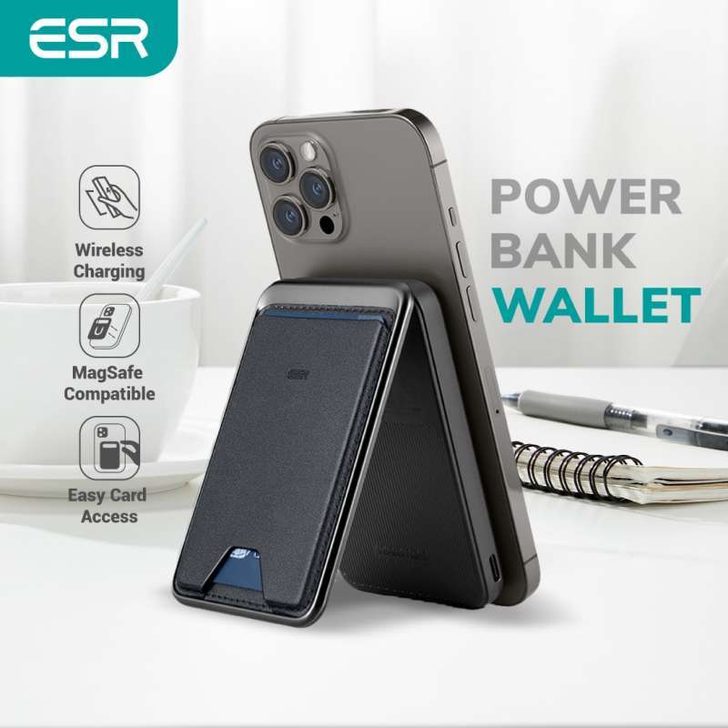 Promo Powerbank Halolock - MagSafe Esr Leather Wallet Vegan - Black ...