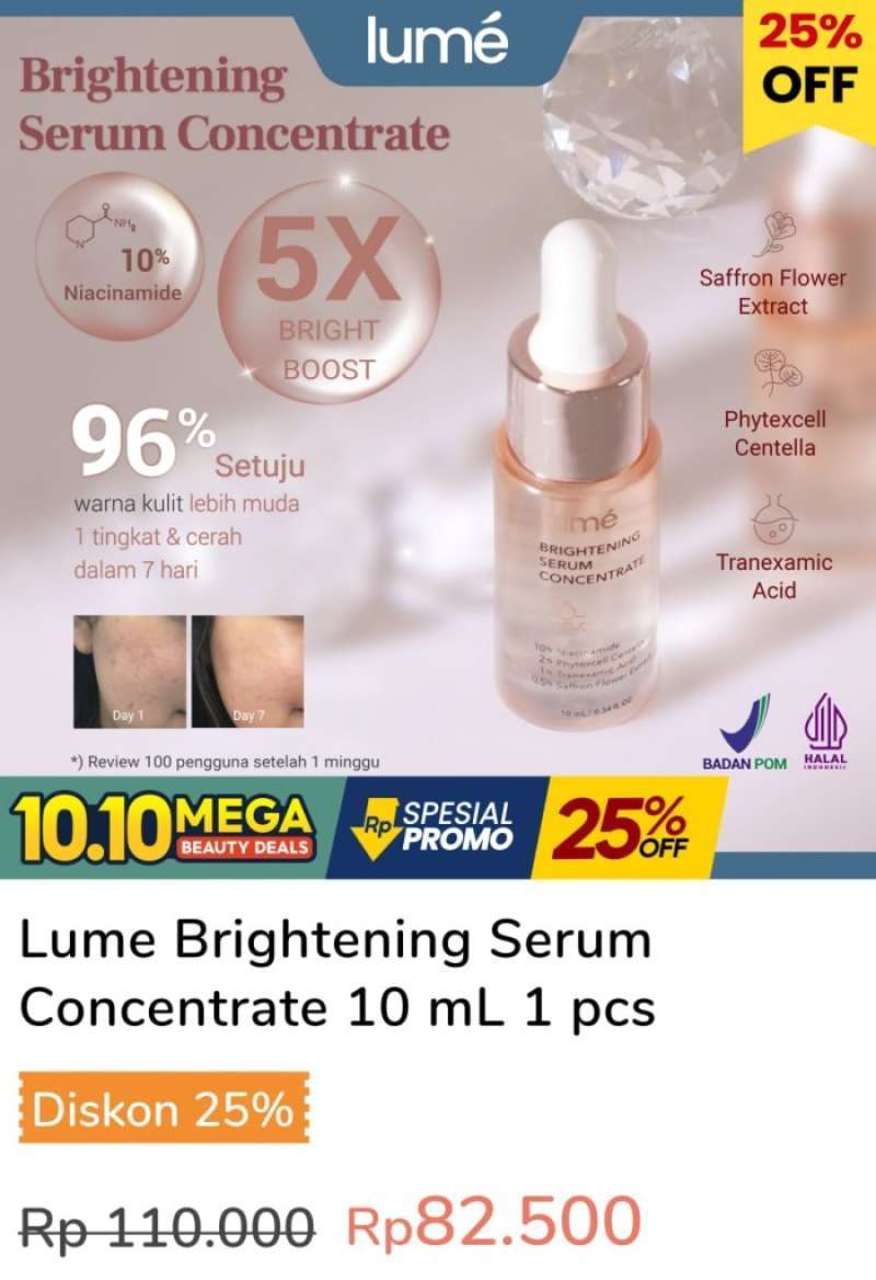 Promo Lume Brightening Serum Concentrate Diskon 33% di Seller Amor One store - Koja Utara, Kota ...