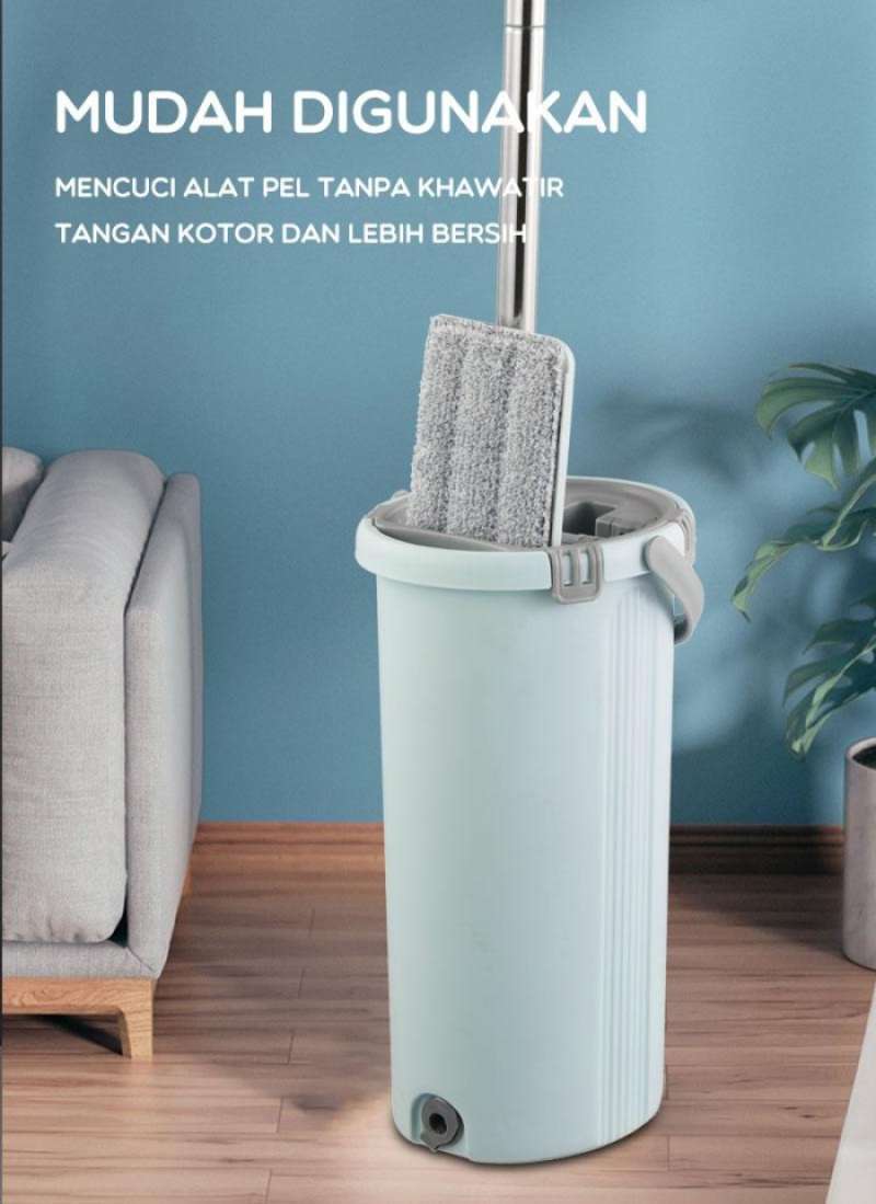 Promo Alat Pel Lantai Otomatis Kain Mop Pengepel Pelan Ember Peras ...