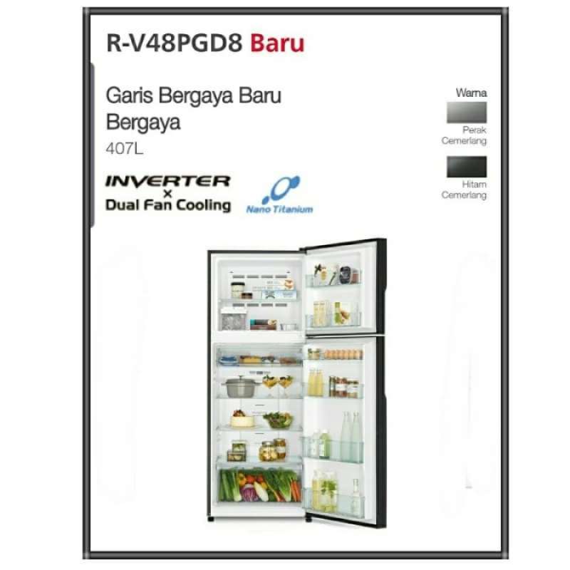Promo Kulkas Hitachi R-v48pgd8 Bsl 2 Pintu Inverter Dual Fan Cooling Silver Diskon 3% Di Seller ...