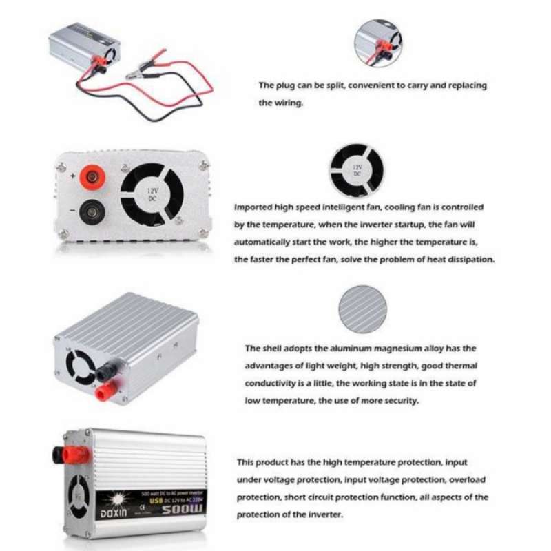 Promo INVERTER MOBIL DAYA 500W 12V ADAPTOR CHARGER KONVERTER AKI SOCKET ...