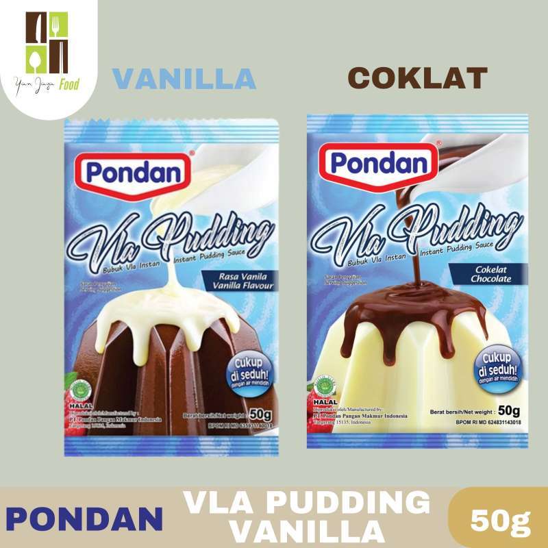 Jual Pondan Vla Pudding / Bubuk Vla Instan / Vanila / Cokelat 50g ...
