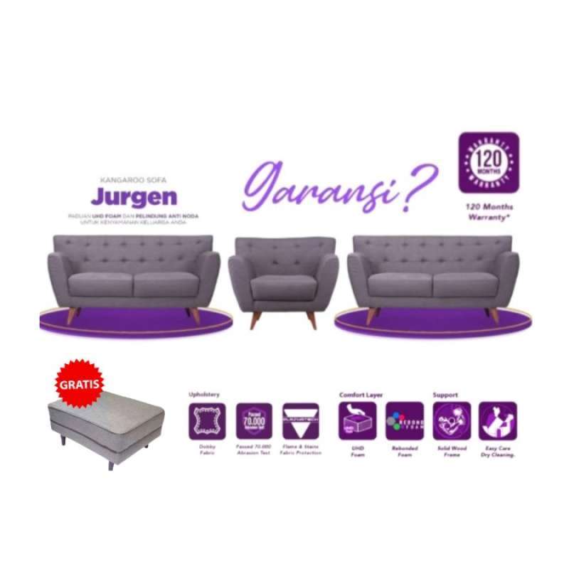 Jual Sofa Kangaroo Jurgen Sofa Set 321 Minimalis Kursi Tamu Modern ...