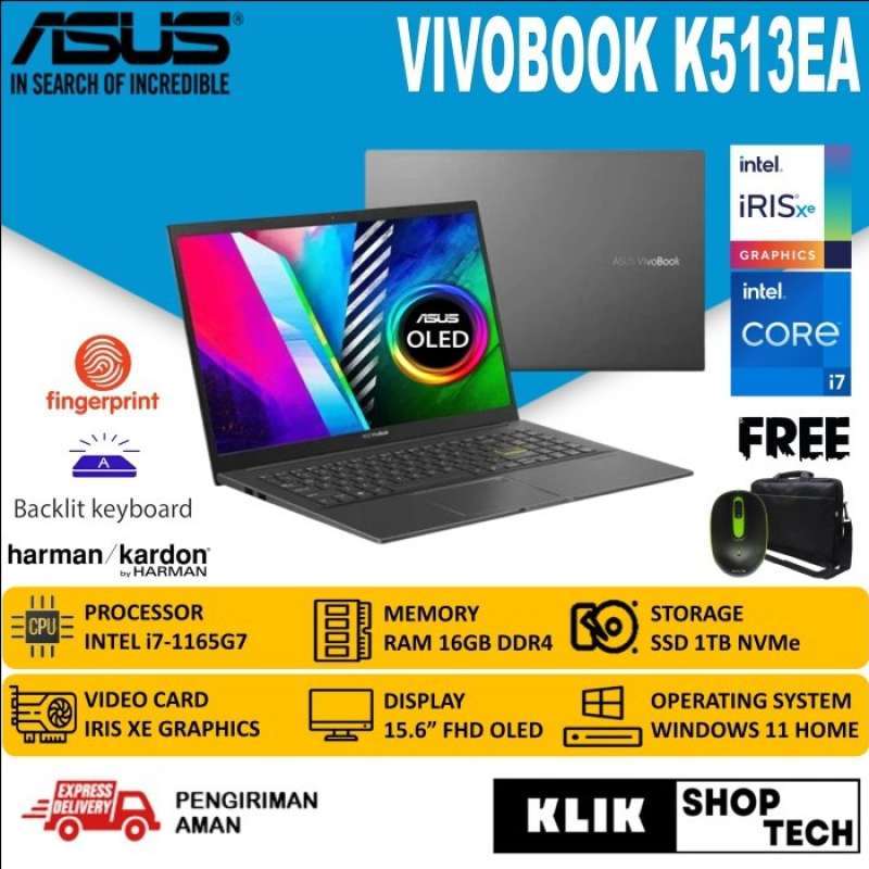 Jual ASUS Vivobook 15 OLED K513EA i7 1165G7 16GB 1TB SSD WINDOWS 11 ...