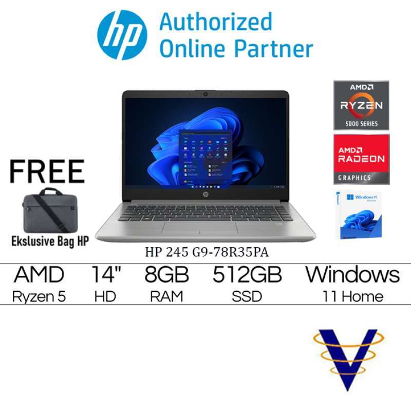 Jual Laptop Hp 245 G9 Amd Ryzen™ 5-5625u 8 Gb 512 Gb 14hd Win11home Di ...