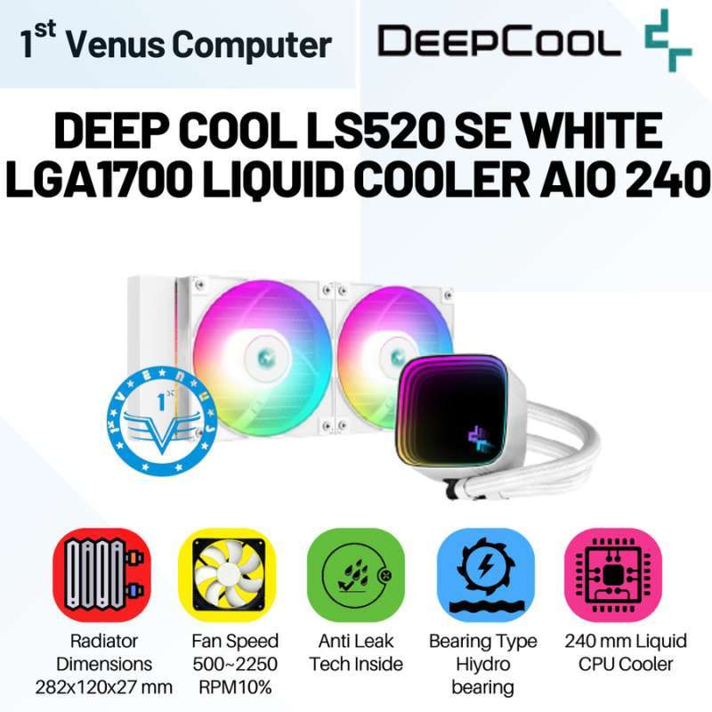 Jual Deep Cool Ls520 Se White Lga1700 Liquid Cooler Aio 240 / Com46-dee ...