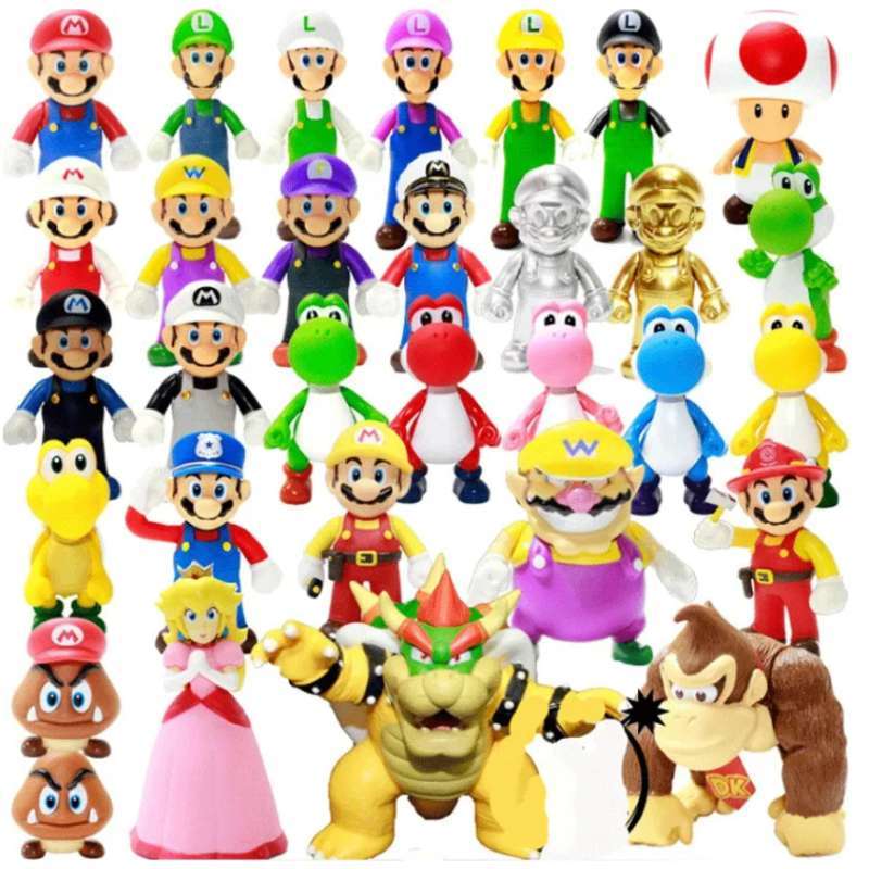 Promo Super Mario Series Action Figure Mario Bros Luigi Donkey Kong ...