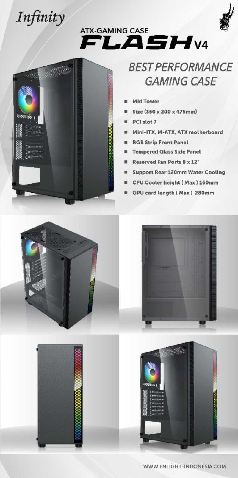 Promo New Casing Infinity Flash V4 Tempered Glass - Atx, Matx Gaming ...