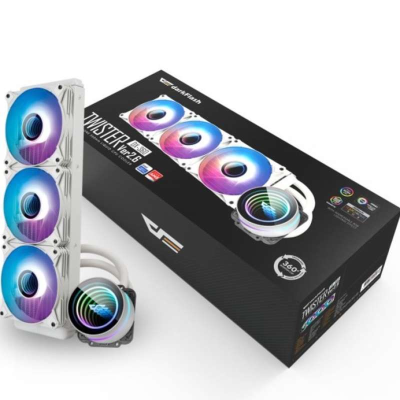 Promo Terlaris Aigo Darkflash Twister Dx-360 White Argb Led 360Mm Aio ...