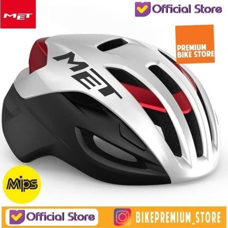 Jual Helm Sepeda Helmet Original Met Rivale Mips Road White Black Red