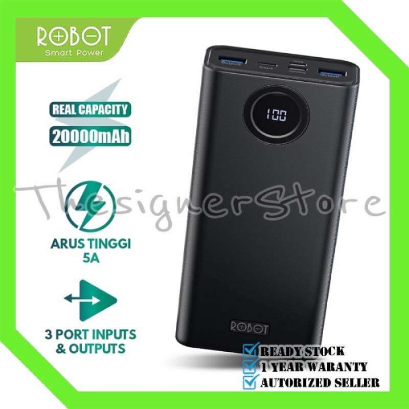 Promo ROBOT RT23 POWERBANK 20000MAH FAST CHARGING 3 INPUT OUTPUT ...