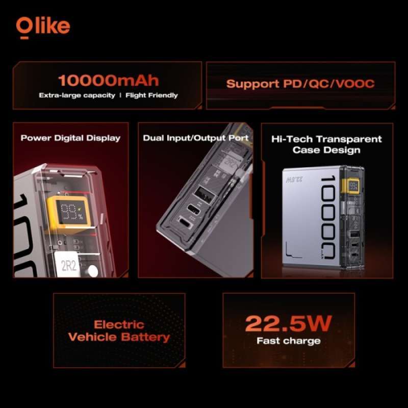 Jual Olike Powerace P8 Powerbank 10000mah Fast Charging Vooc Pd Qc 22 ...