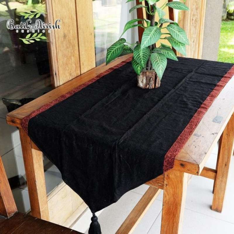 Jual Table Runner Tassel Batik Embos | Taplak Meja Tamu Duo Tone Emboss ...