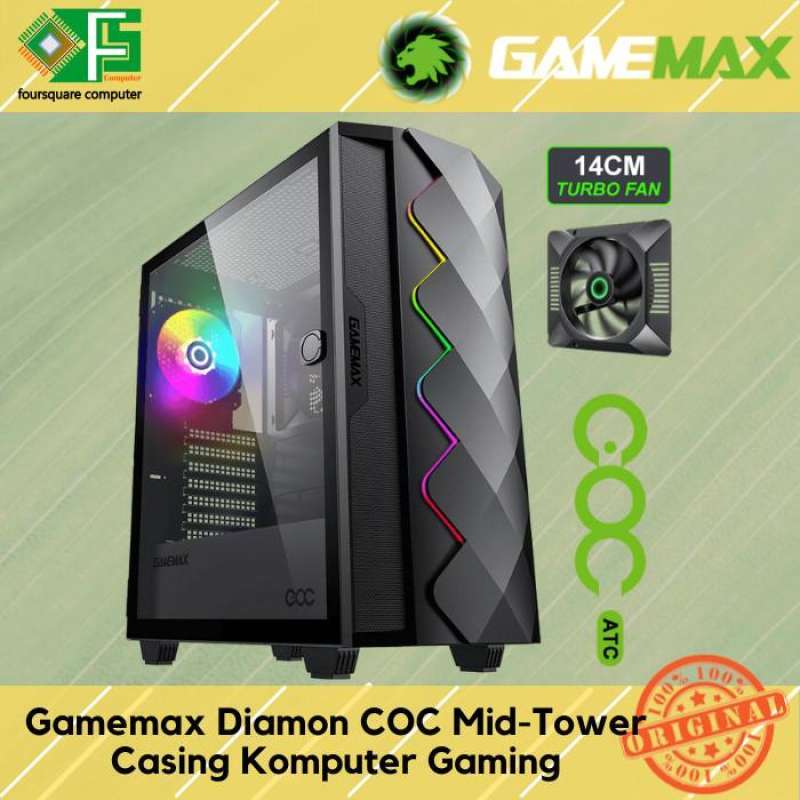 Jual Pc Casing Gaming Gamemax Diamond Coc Black | Case Gaming Mid-tower ...