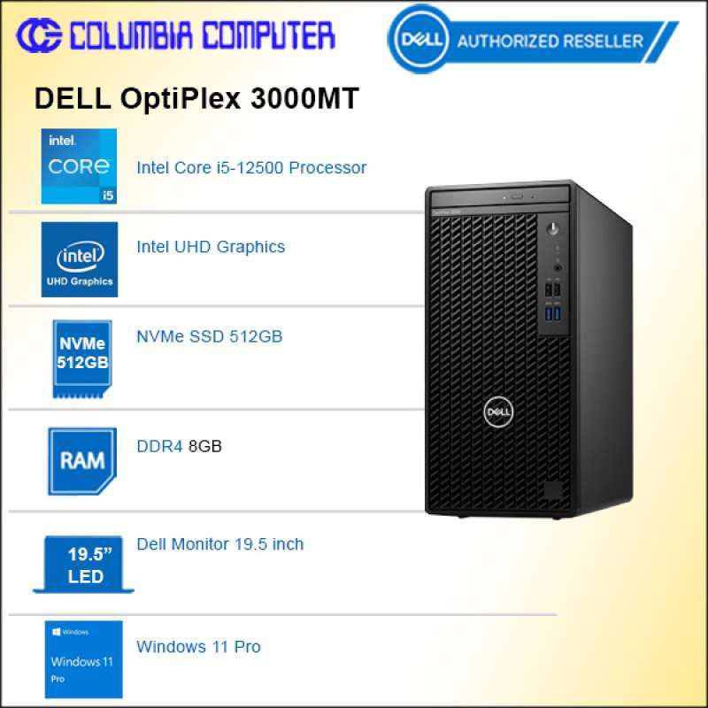 Jual DELL Optiplex 3000 MT i5-12500 8GB 512GB SSD Win11 Pro LED 19.5 di Seller Cosmos Computer ...