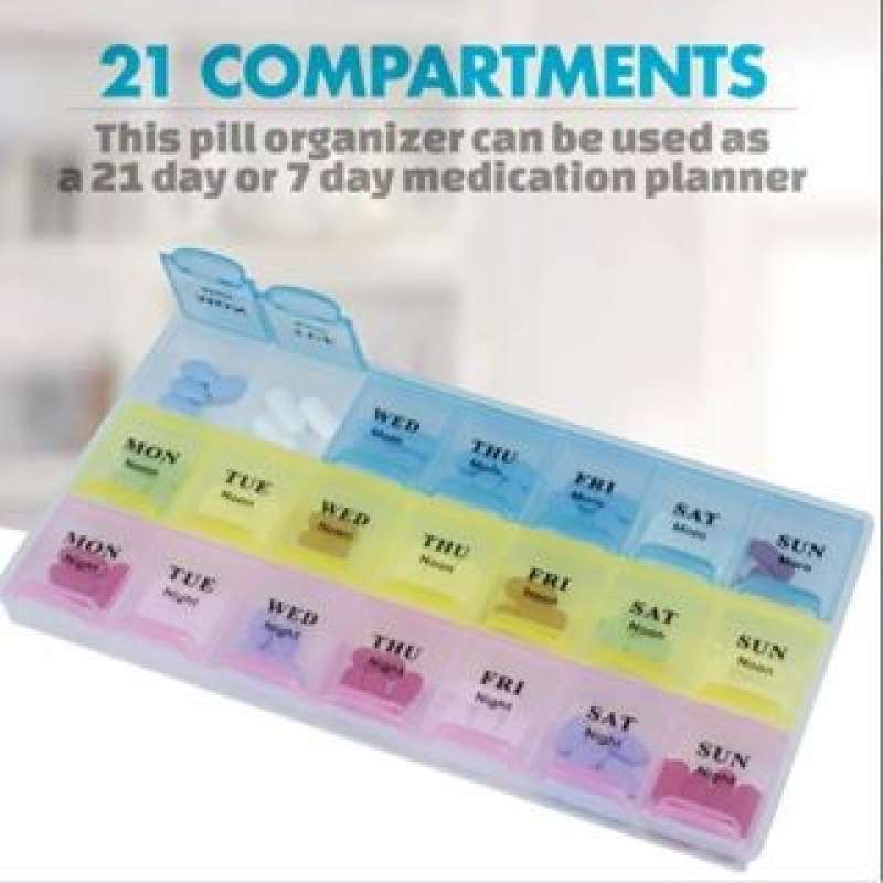 Jual Medicine Travel Box Kotak Obat Harian 3x7=21 Tempat Obat Dan ...