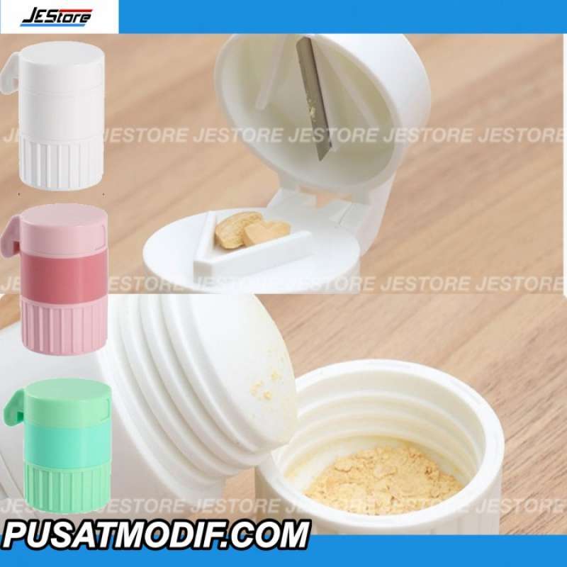 Jual Pill Grinder Cutter 4in1 ((pastel)) Gerus Obat Kotak Obat Tablet ...