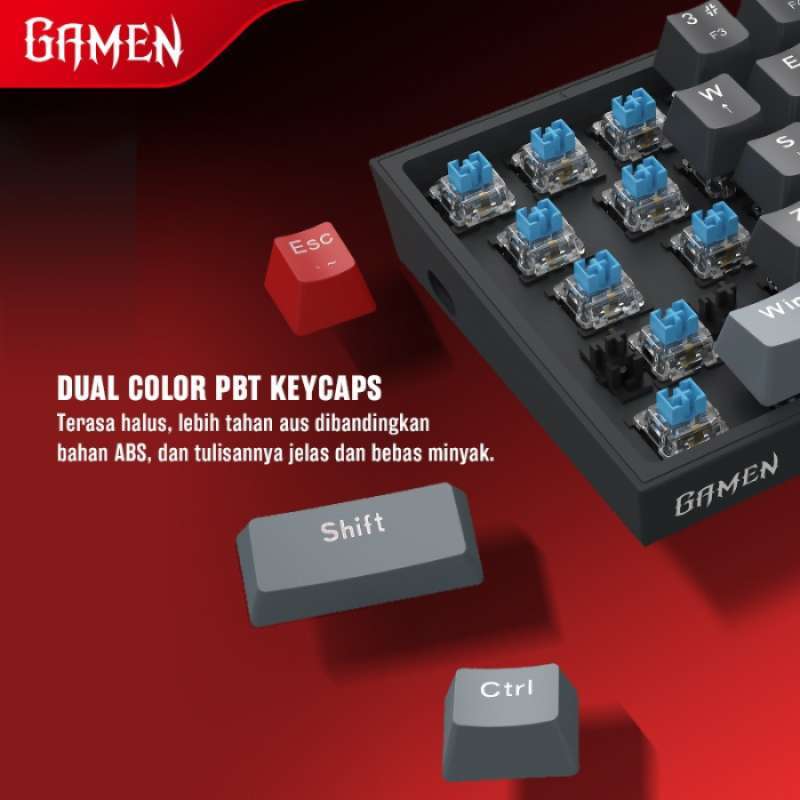Promo Gamen Titan V Keyboard Gaming Mechanical RGB - BLUE Diskon 9% di ...