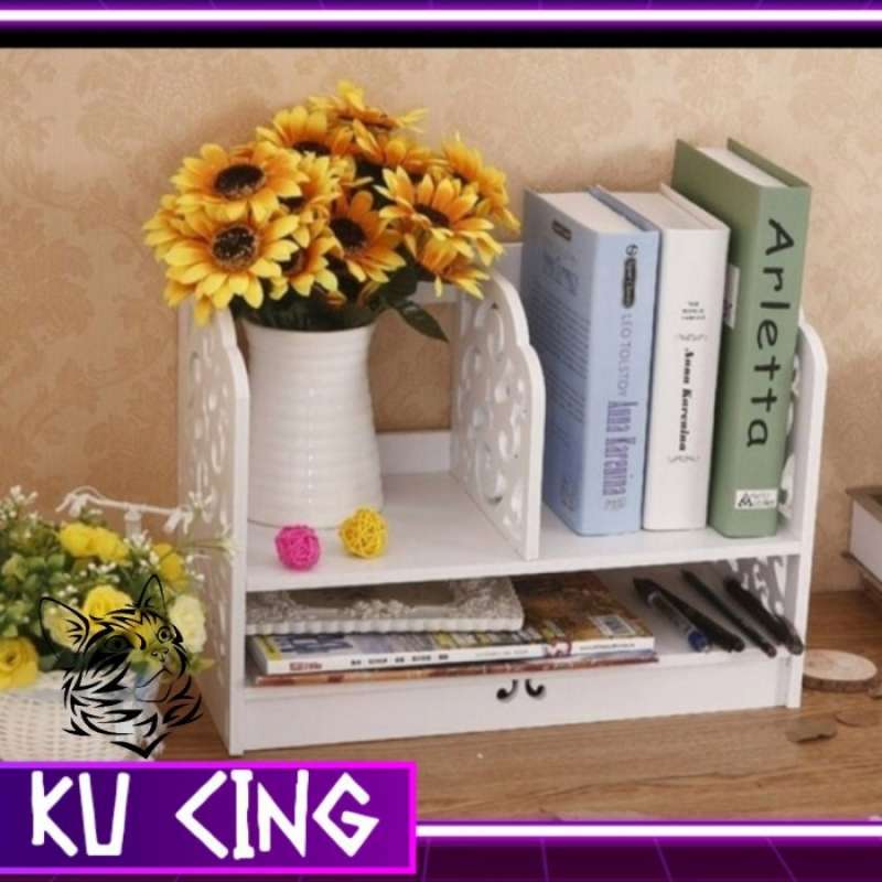 Promo Rak Buku Kayu Kecil Di Meja Rak Buku Serbaguna Diskon 33% Di ...