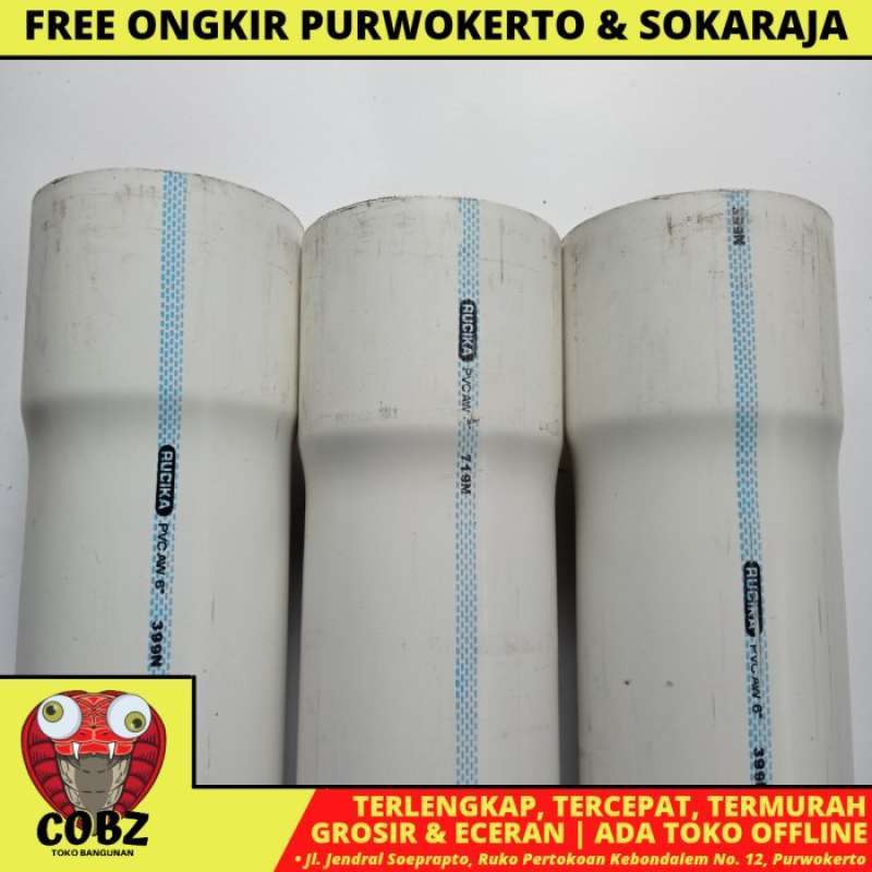 Jual 6 Inch / Rucika Wavin Aw Lis Biru Pipa Pralon Paralon Pvc Per Batang Di Seller Cobz ...