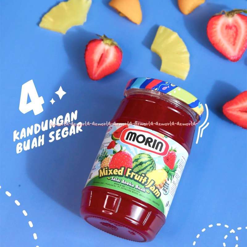 Jual Morin 450gr Selai Strawberry Jam Mixed Fruit Kaya Spread Kemasan ...