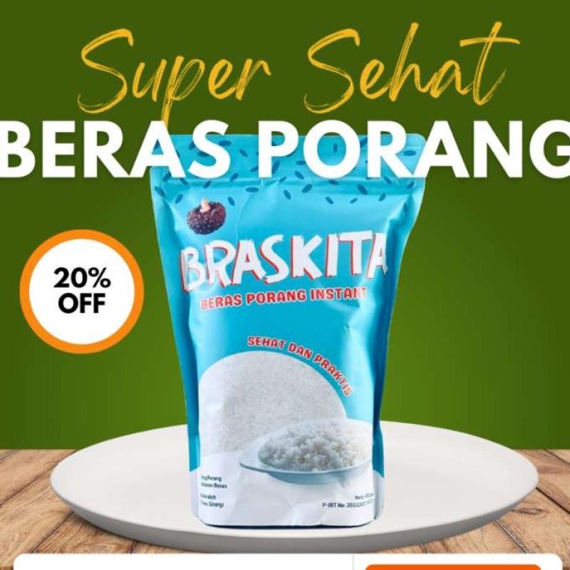 Promo Beras Porang Braskita 400g | Beras Sehat Instan Diskon 34% Di ...