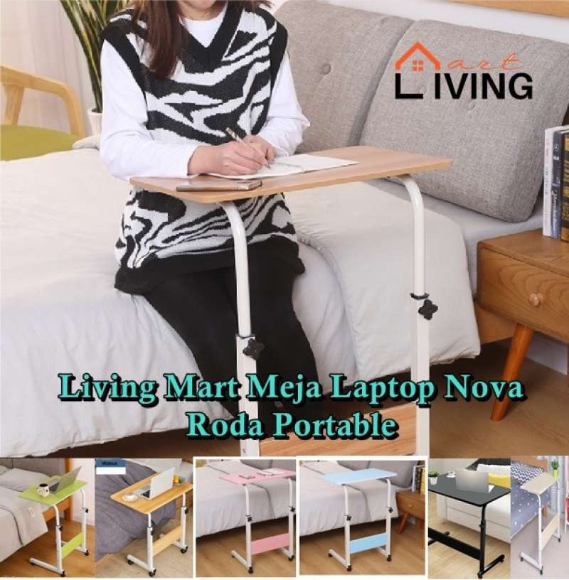 Promo Living Mart Meja Laptop Nova Meja Lipat Roda Portable Stand ...