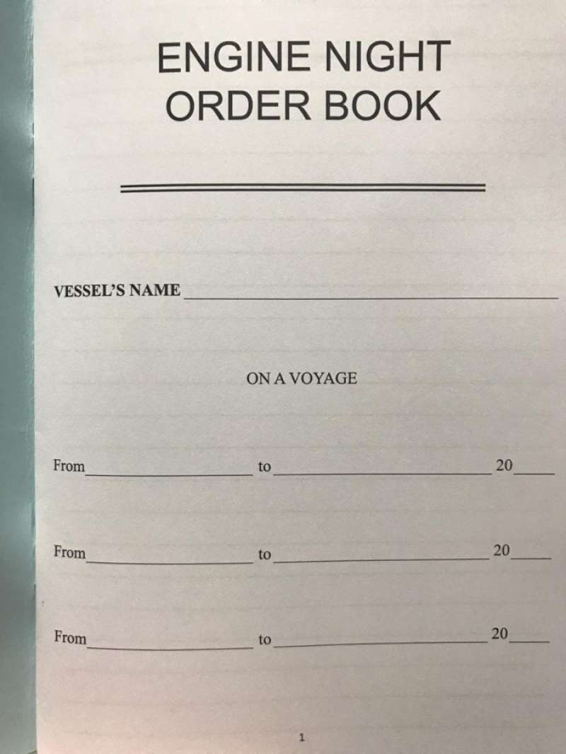 Promo Chief Engineer Night Order Book Logbook - Buku Import Log Kapal ...