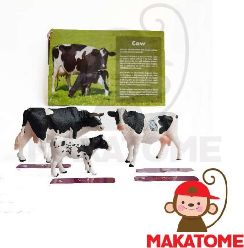 Promo Animal Family Figurine - Farm Montessori Sensory - Cow Figurin ...