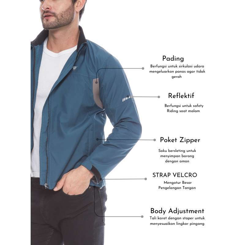 Jual Jaket Motor Pria | Jacket Windbreaker | Jaket Parasut Anti Angin ...