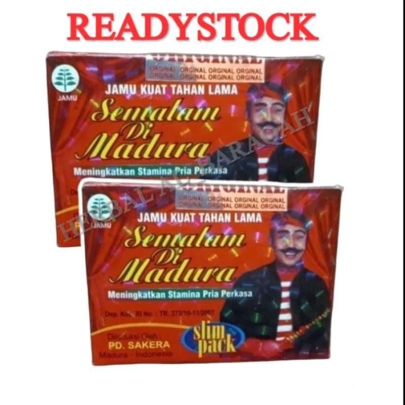 Promo Jamu Kuat Pria Tahan Lama Semalam Di Madura 2 Box 20 Sachet Diskon 33% Di Seller Medika ...