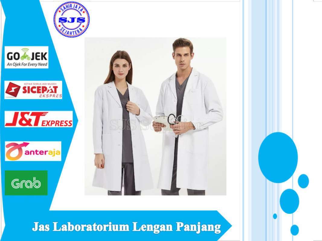 Promo Jas Laboratorium Lengan Panjang Jas Lab Dokter Bahan Kain Harga ...