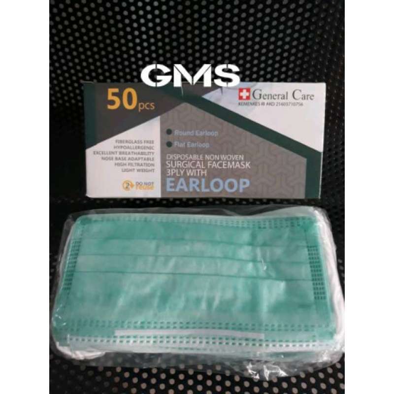 Jual Masker 3 Ply Karet / Earloop General Care Per Box Isi 50 Pcs Di ...