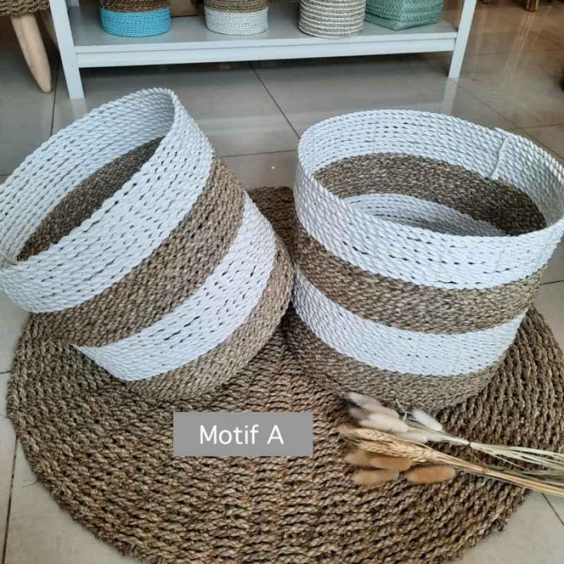 Promo Cover Pot Tanaman / VAS Bunga / Keranjang Anyaman Seagrass B12 ...