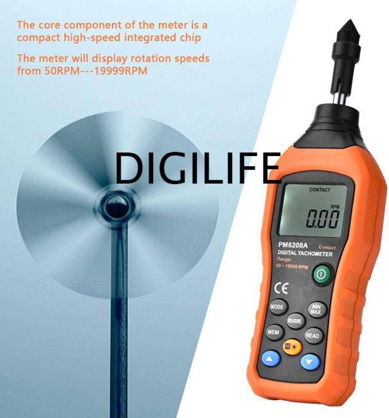 Promo Tachometer Data Logger Peakmeter Pm6208a Rpm Tester Ms6208a Taco ...