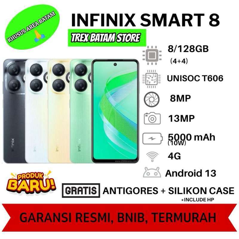 Jual INFINIX SMART 8 4 + 4/128 GB NEW GARANSI RESMI [ BATAM ] di Seller ...