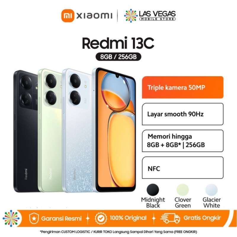 Jual Xiaomi Redmi 13C RAM (8/256GB) Garansi Resmi - Black - Green di ...